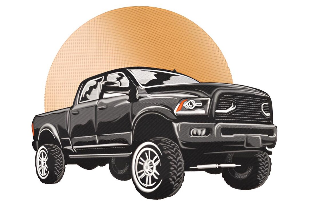 Lifted Pickup Truck Embroidery Design: Machine Embroidery Pattern (PDF ...