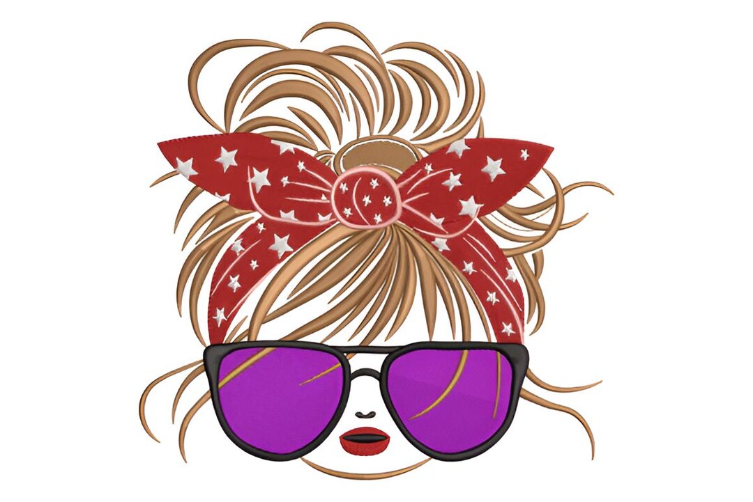 Messy Bun Woman Embroidery Design: Machine Embroidery Pattern (digital ...