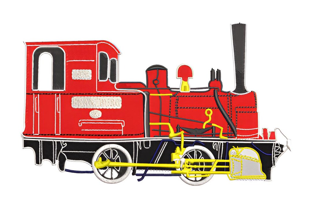 Vintage Train Carriage Embroidery Design - Retro Train Embroidery ...