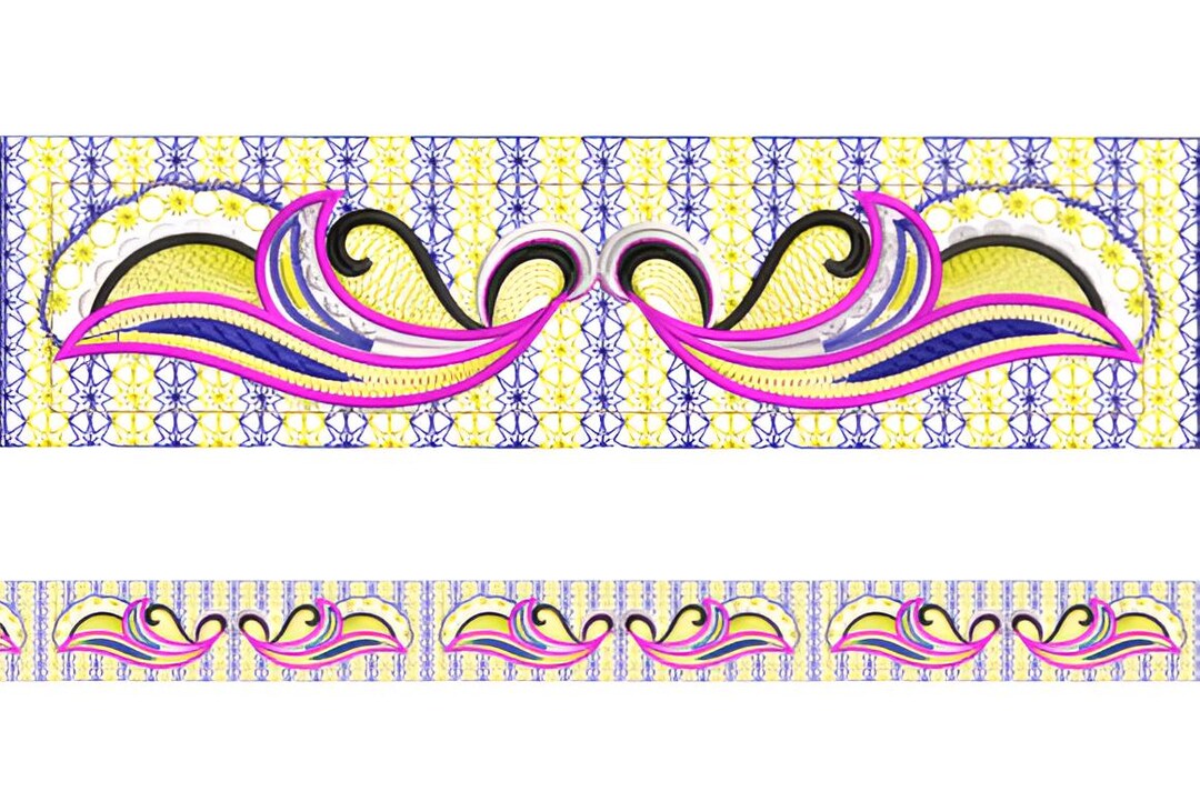 Motif Embroidery Border Design: Machine Embroidery File (digital ...