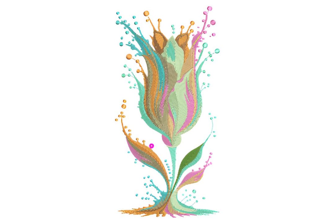 Tulip Splash Embroidery Design: Floral Machine Embroidery File ...