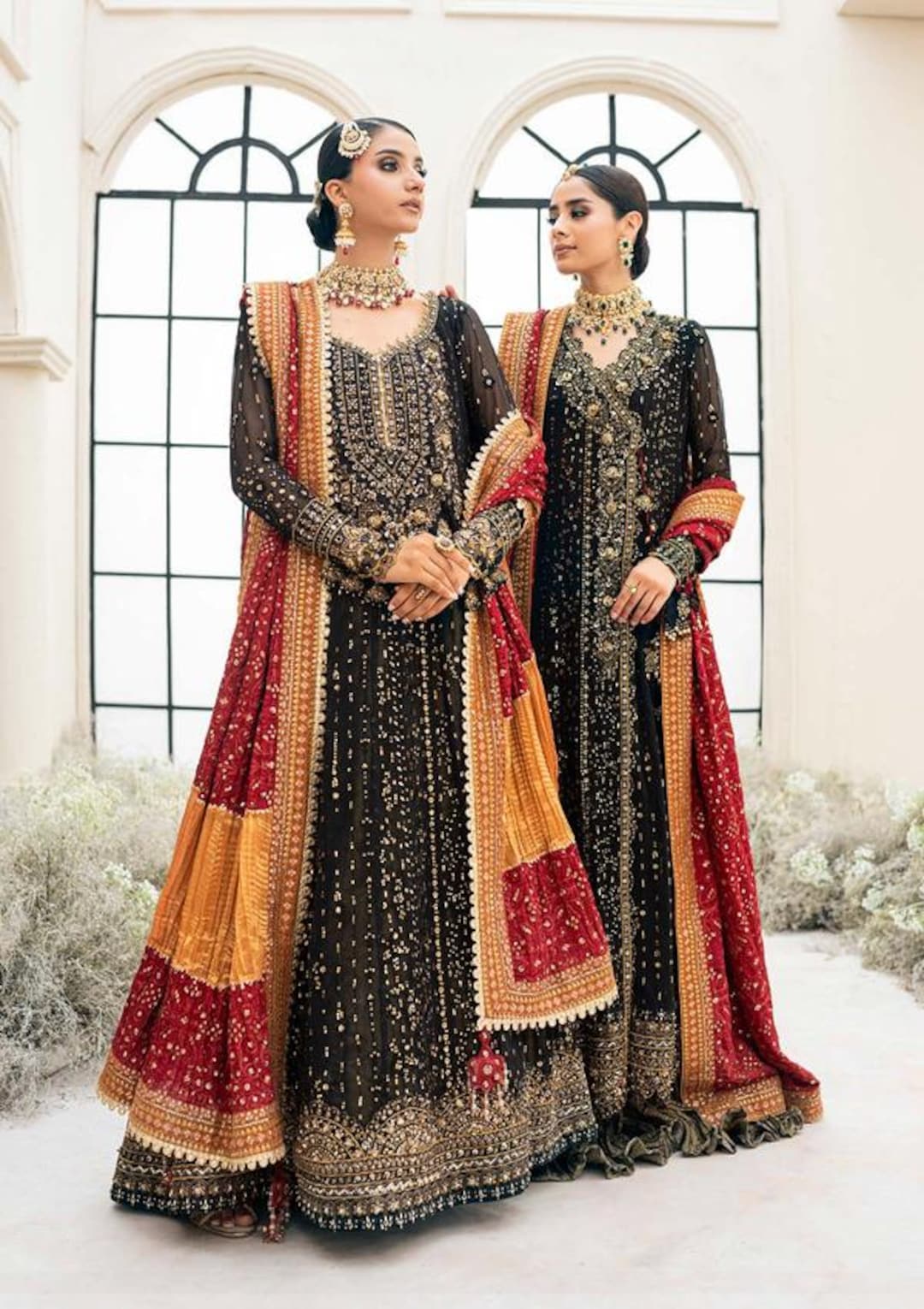 Embroidered Organza Pakistani Peshwas Dress | Formal Maxi - Etsy