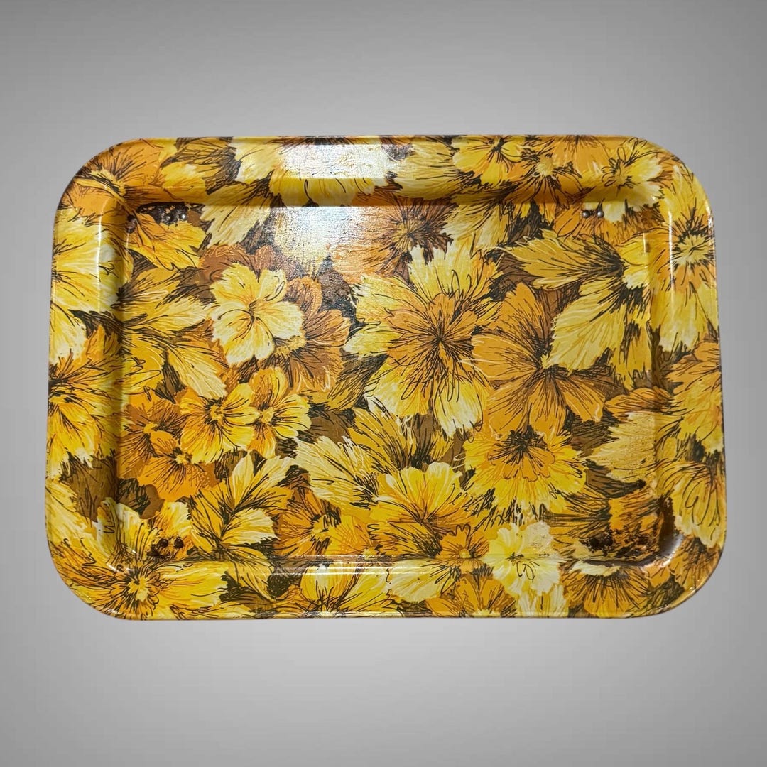 Vintage 70s Folding Metal Tray - Etsy