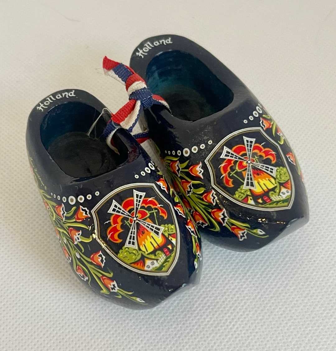 Vintage Miniature Dutch Wooden Clogs - Etsy