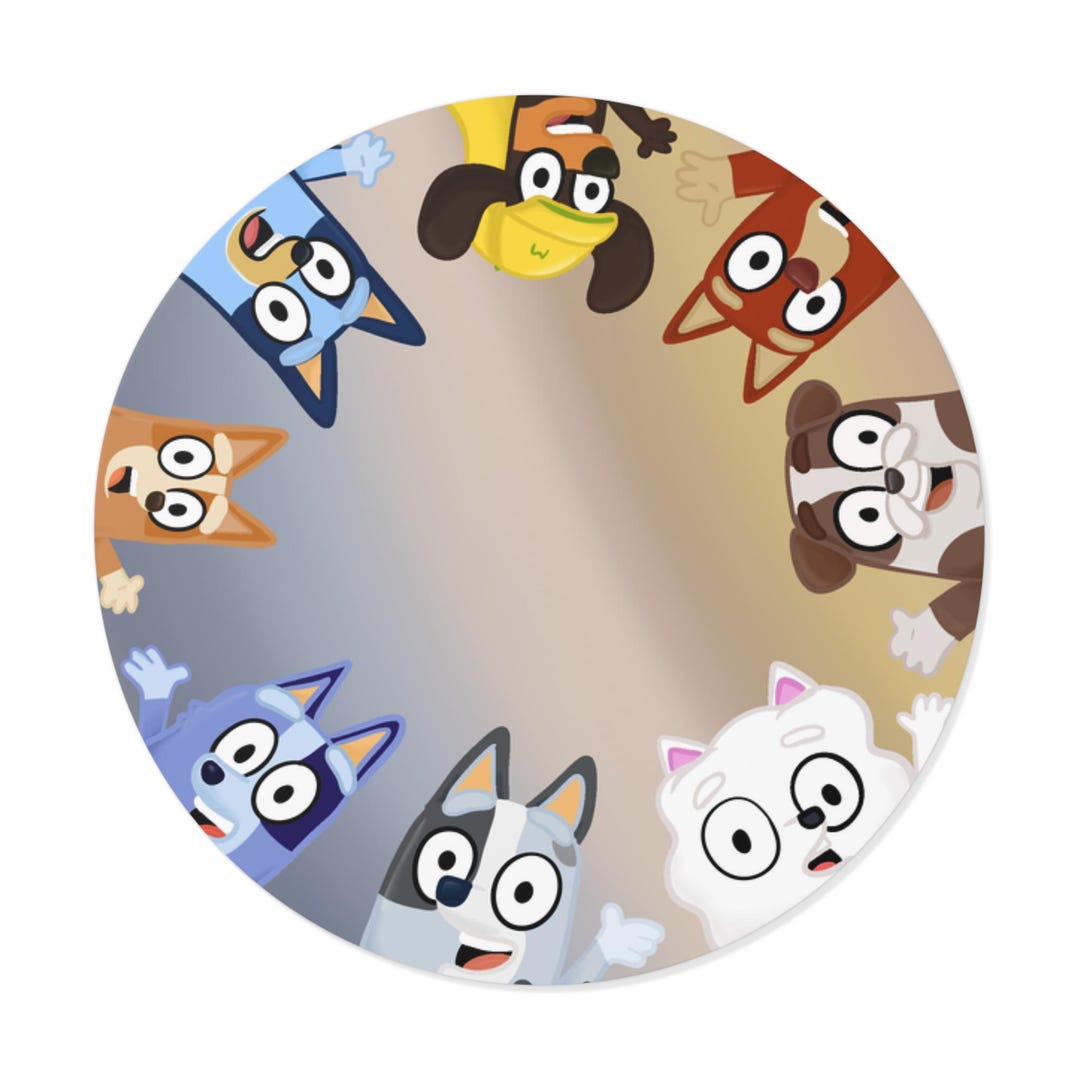 Bluey Friends Circle Sticker: Waterproof, Matte Vinyl Decal - Etsy