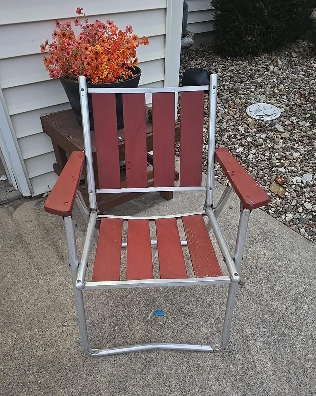 Vintage Mid Century Modern MCM Outdoor Wooden Slat Folding Patio Lawn ...