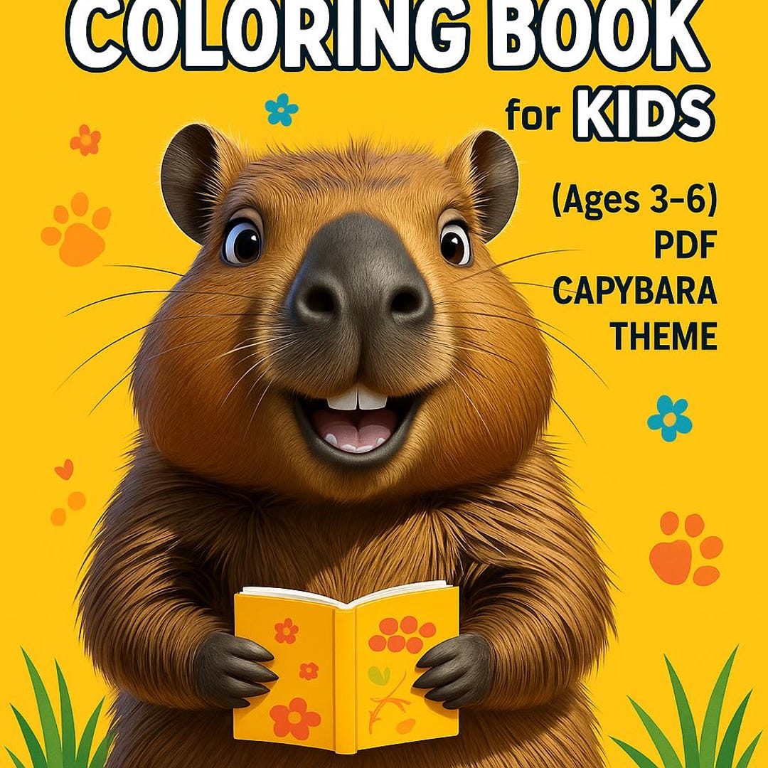 Coloring Book Learn With Kapybara - Etsy