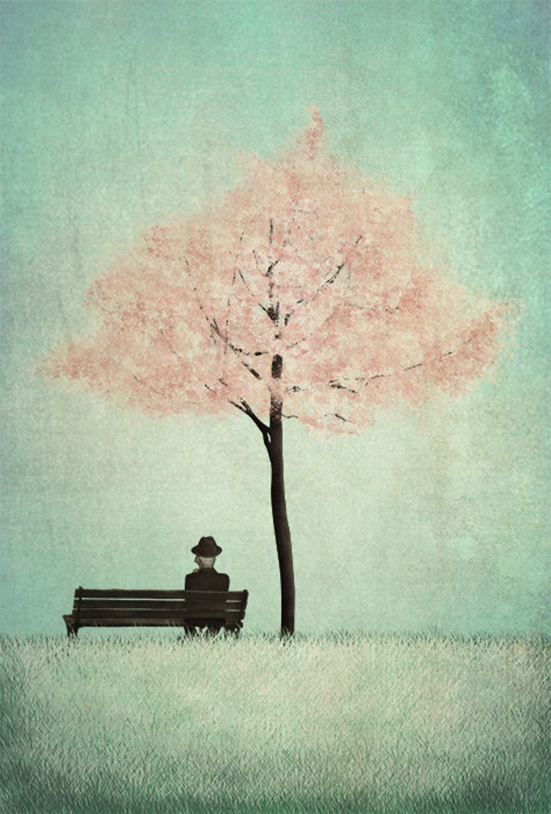 Under the Cherry Tree - Spring - Art Print (3 Different Sizes) - Etsy