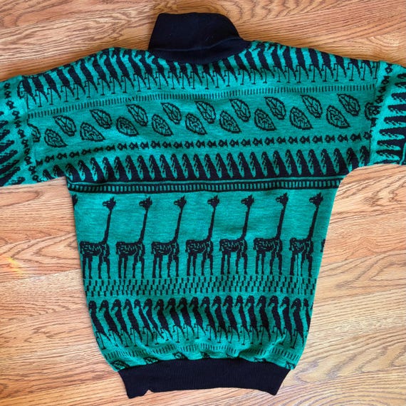 Vintage 80s giraffe turtleneck sweater - Gem