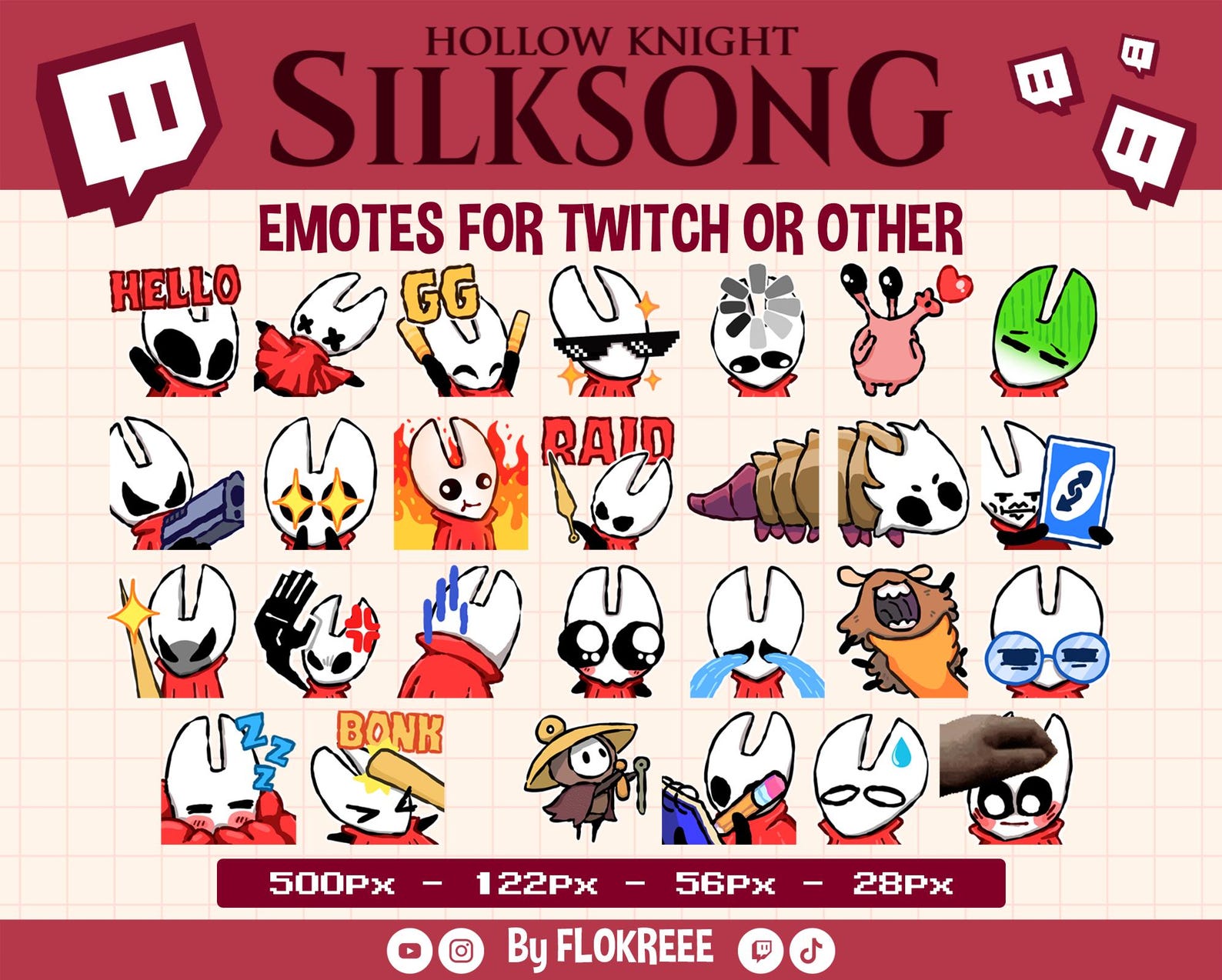 HOLLOW KNIGHT SILKSONG Emote Pack | Hornets | Emoticons for Twitch ...