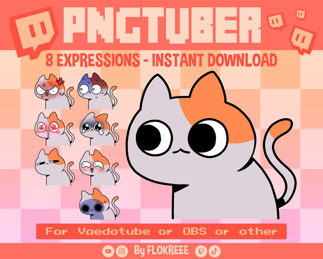 Avatar Pngtuber Cat / Giftuber / Vtuber / 8 Expressions | Twitch ...