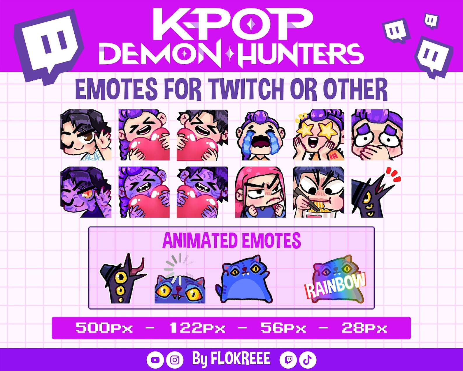 KPOP DEMON HUNTER Emote Pack | Emotes for Twitch, Discord, Youtube - Etsy