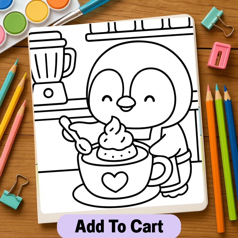 Animal Cafe Coloring Pages | Printable Activity Book for Kids | PDF ...
