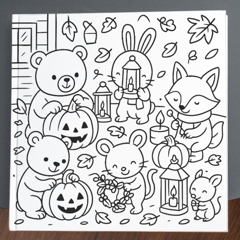 Cozy Fall Animal Coloring Pages for Kids Fall Activities PDF Printable ...