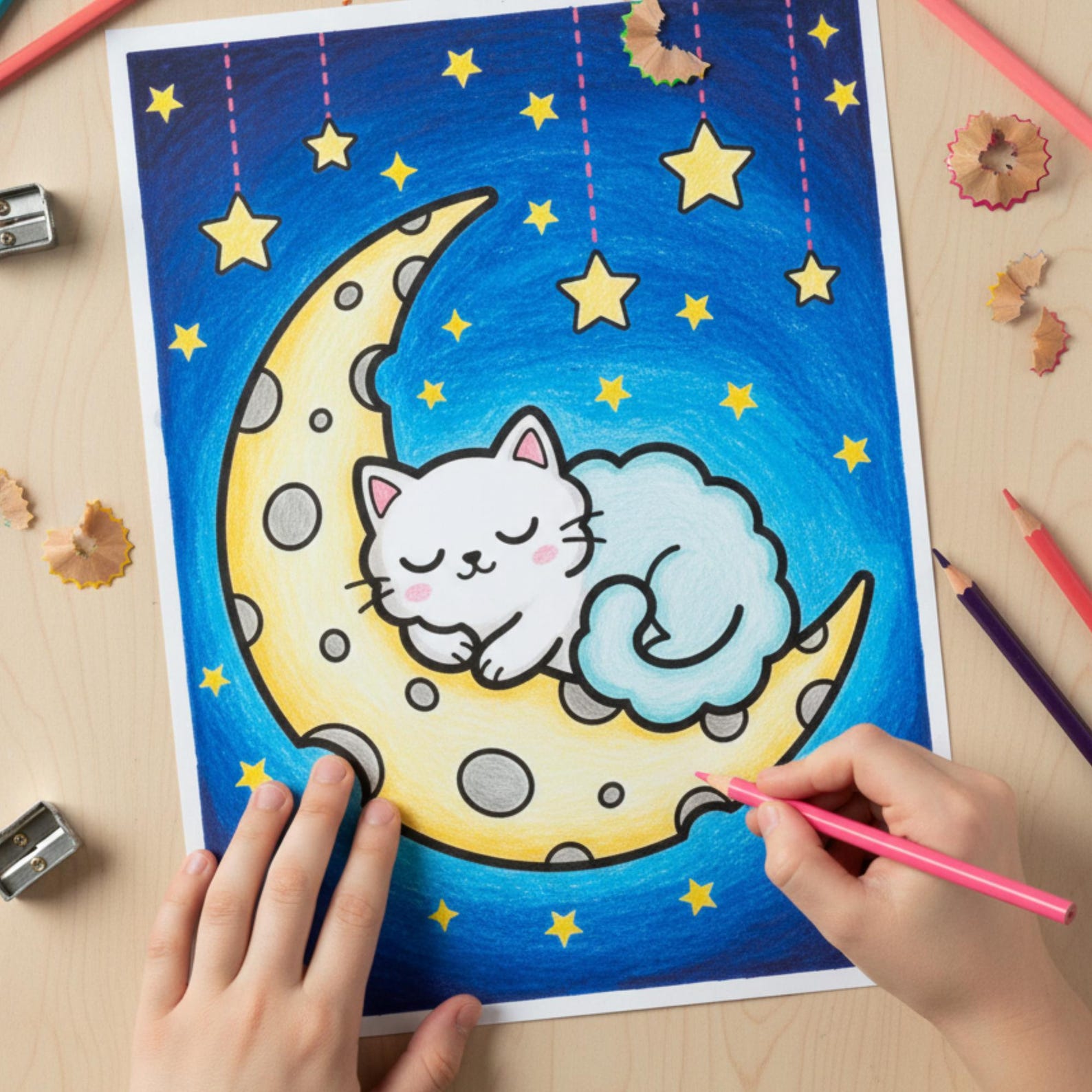 Kawaii Cute Cat Coloring Pages | 20 Adorable Cat Designs | Printable ...