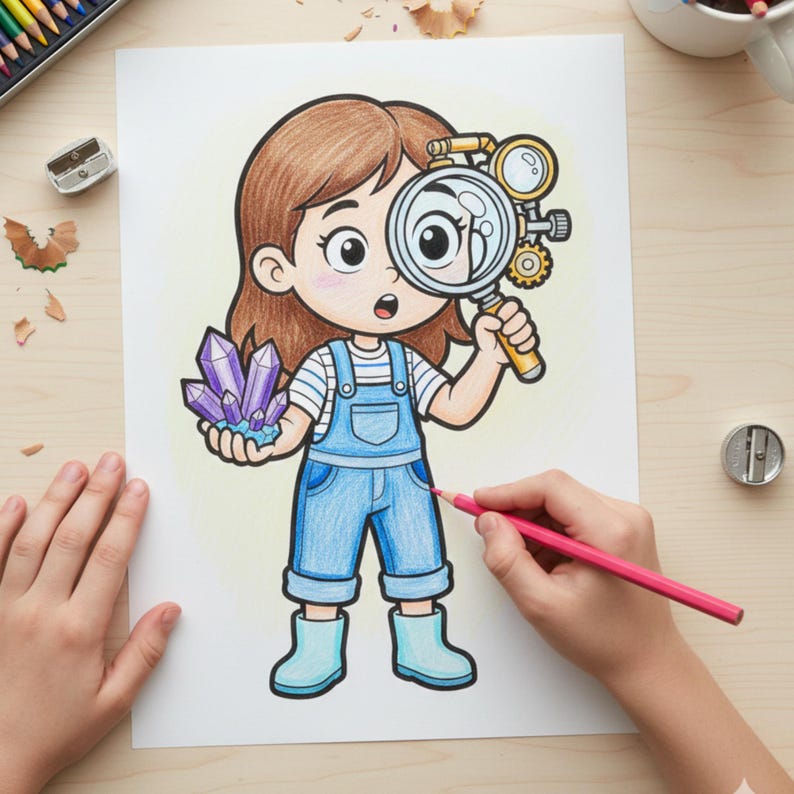 Kawaii Fantasy Girl Coloring Pages Bundle | Cute Magical Adventure ...