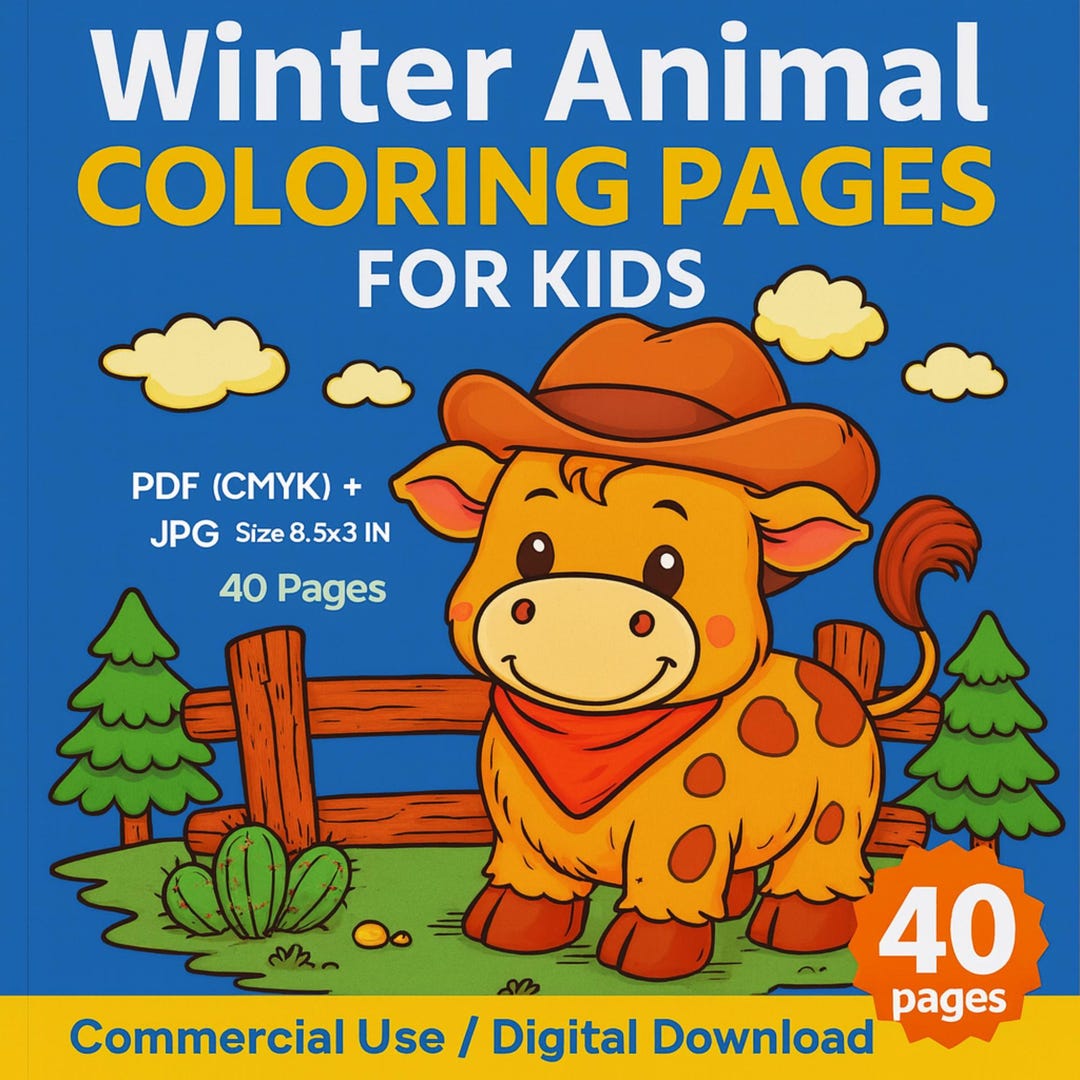 Winter Animal Coloring Pages for Kids Printable Activity Sheets PDF - Etsy