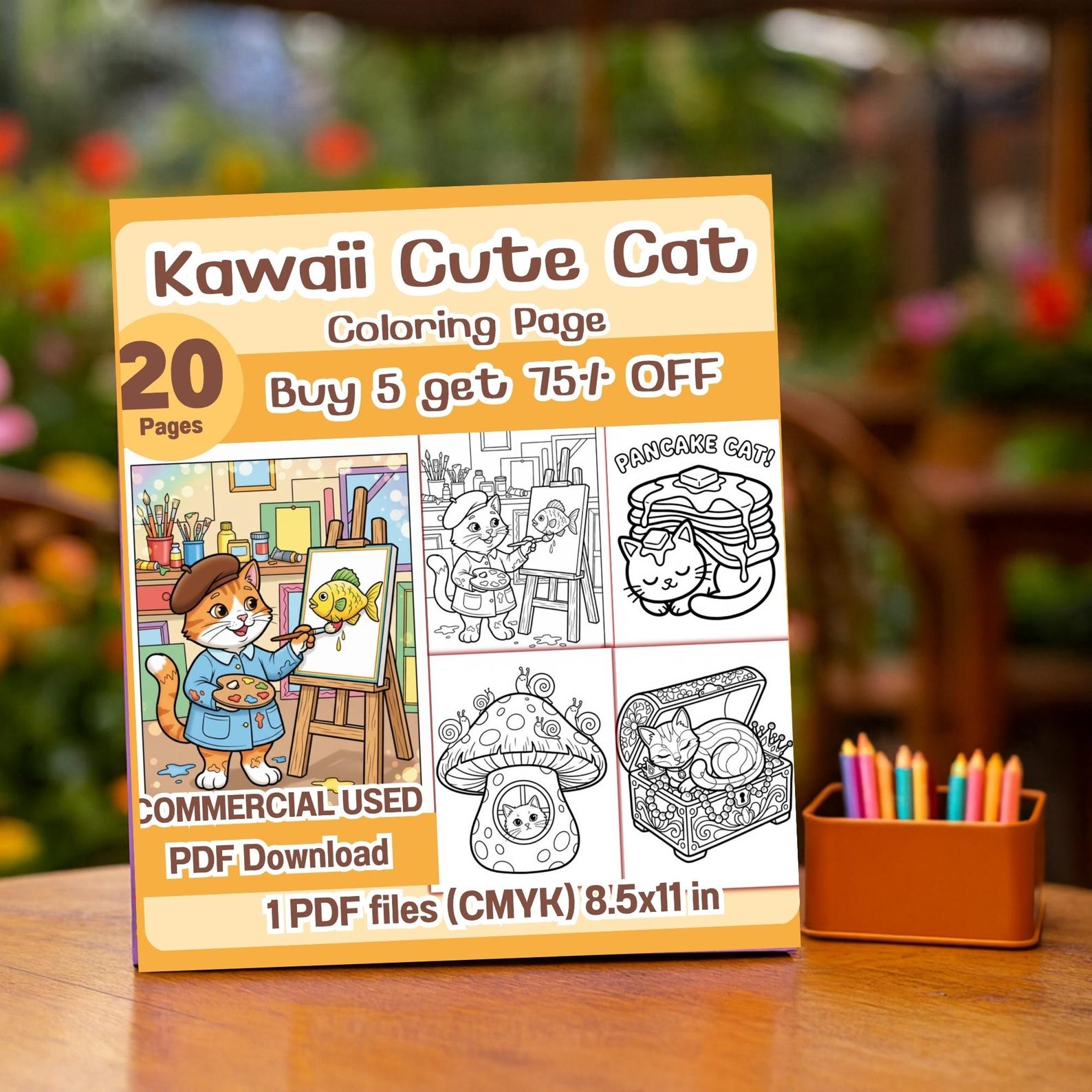 Kawaii Cute Cat Coloring Pages | 20 Adorable Cat Designs | Printable ...