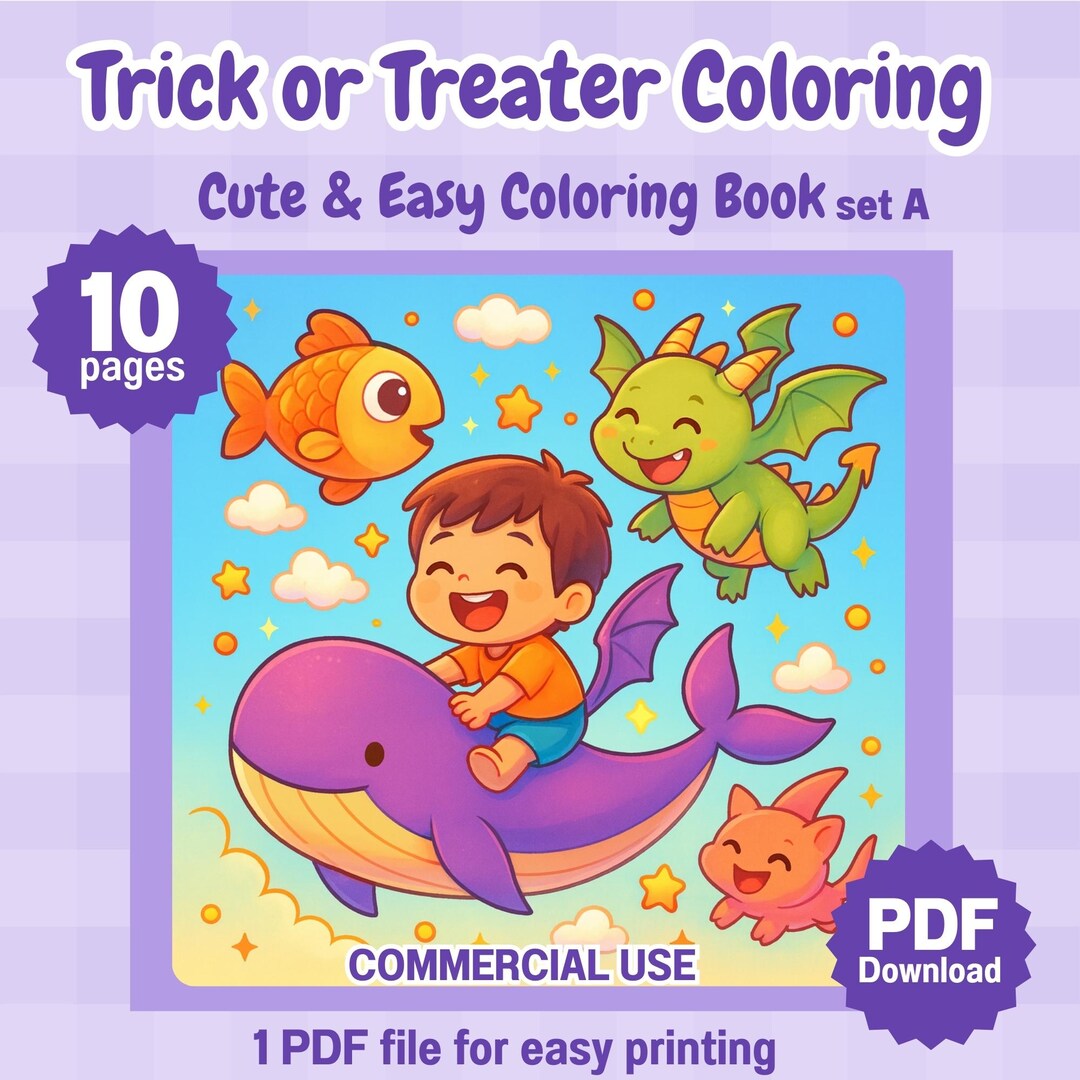 Halloween Trick or Treat Coloring Pages | Monster Activity Book for ...
