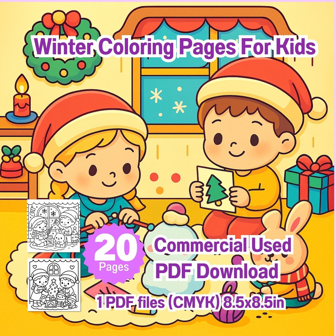 Winter Holiday Activity Coloring Pages for Kids Holiday Printable PDF ...