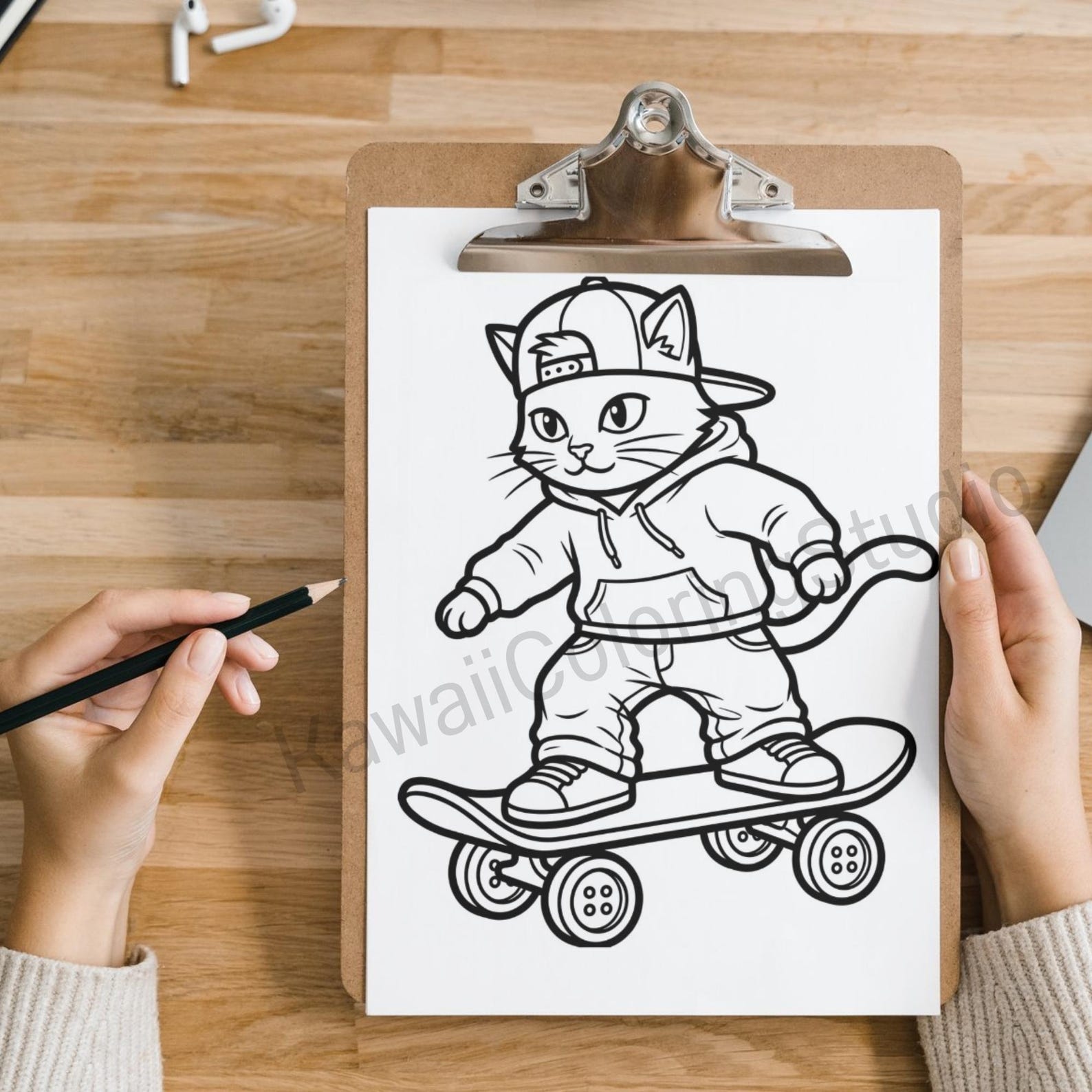 Kawaii Cute Cat Coloring Pages | 20 Adorable Cat Designs | Printable ...