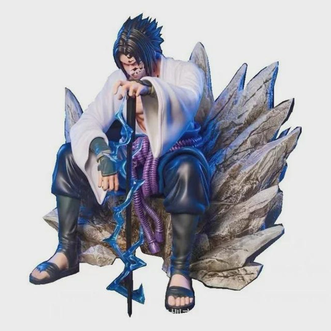 NARUTO Uchiha Sasuke Mantra Seal Action Figure Sitting Pose Pvc Model ...