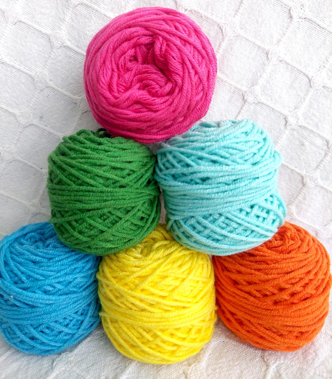 Cotton Yarn Bundle in Rainbow Colors, Mini Yarn Balls for Amigurumi and ...