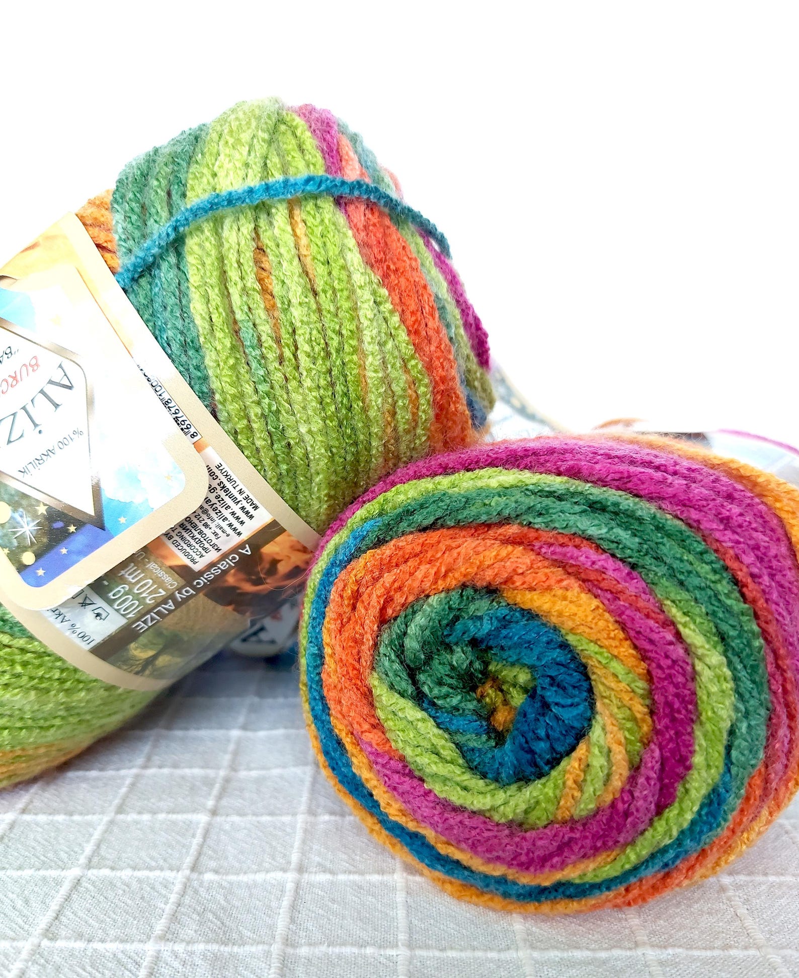 Rainbow Variegated Yarn for Crochet & Knitting Projects, Colorful Self ...