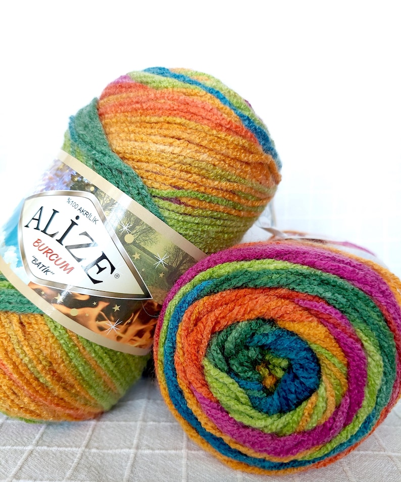 Rainbow Variegated Yarn for Crochet & Knitting Projects, Colorful Self ...