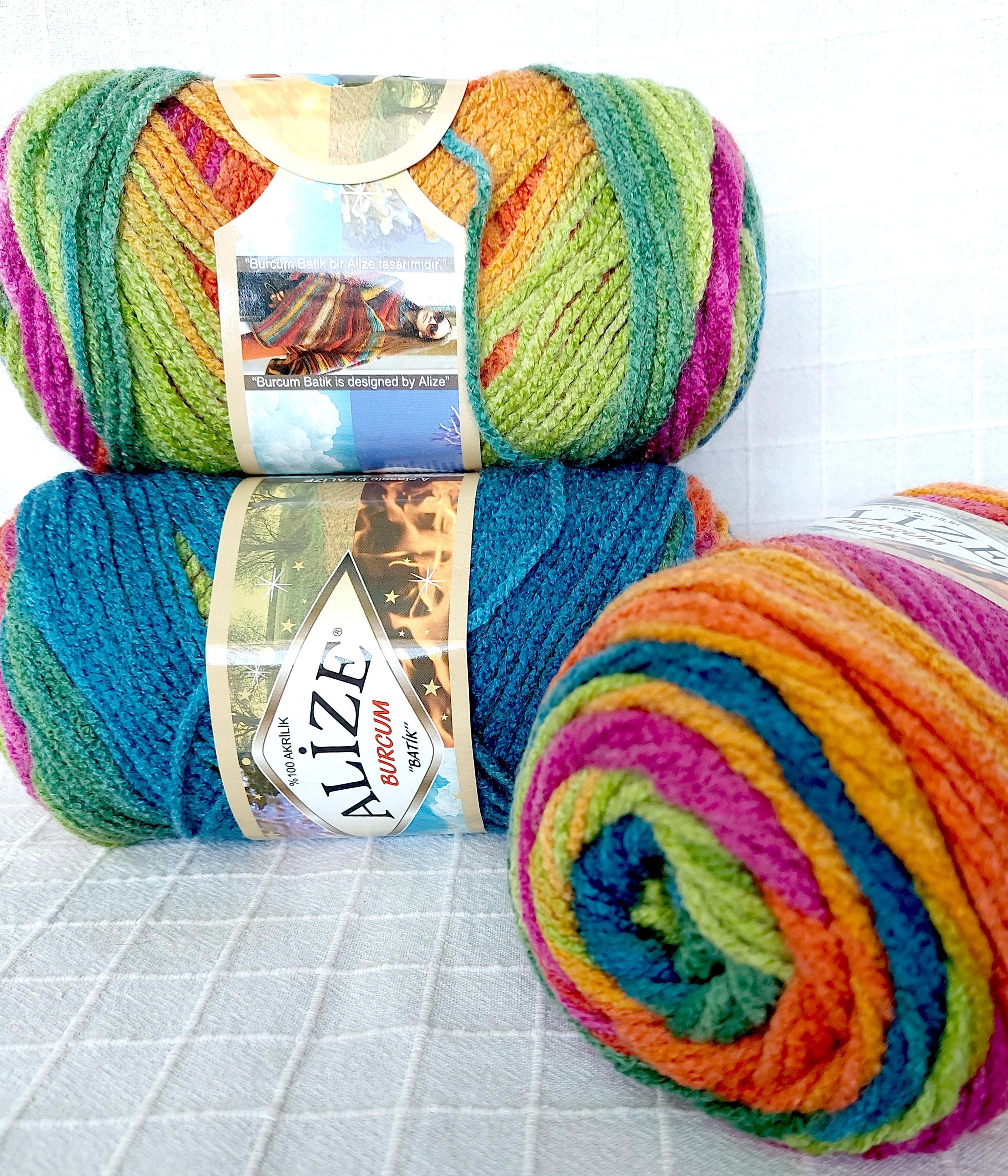 Rainbow Variegated Yarn for Crochet & Knitting Projects, Colorful Self ...