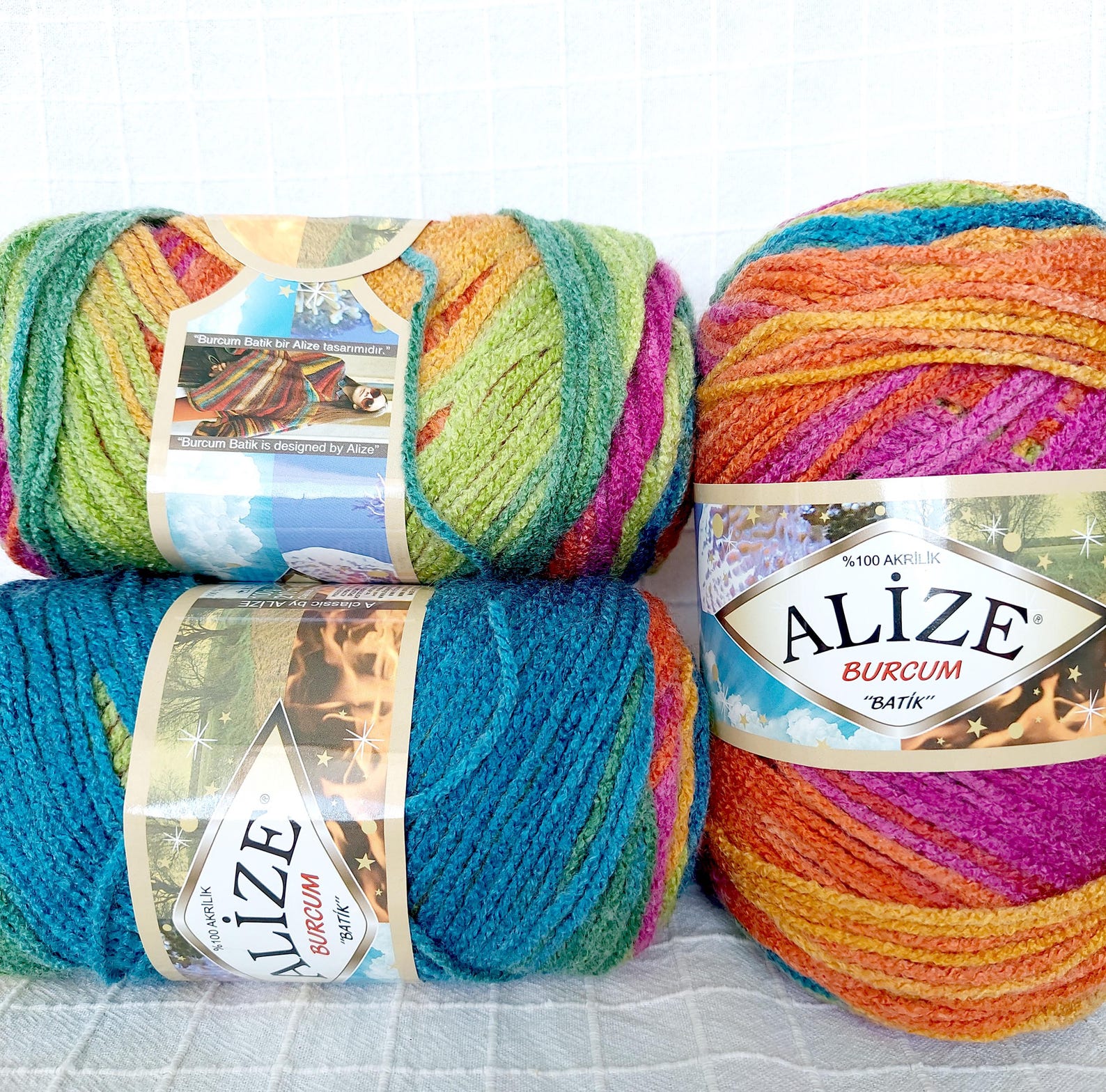 Rainbow Variegated Yarn for Crochet & Knitting Projects, Colorful Self ...
