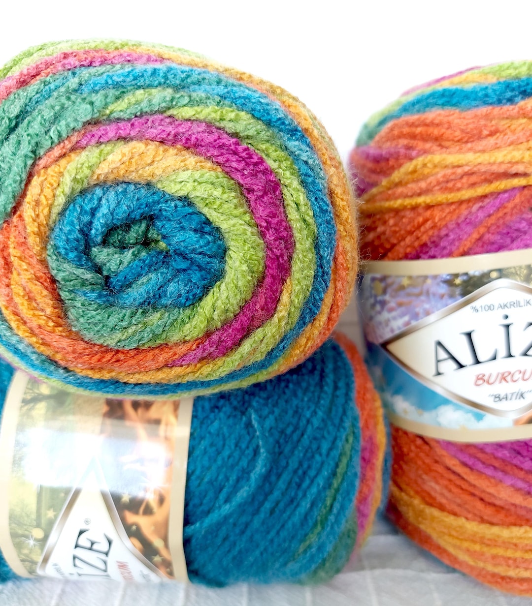 Rainbow Variegated Yarn for Crochet & Knitting Projects, Colorful Self ...