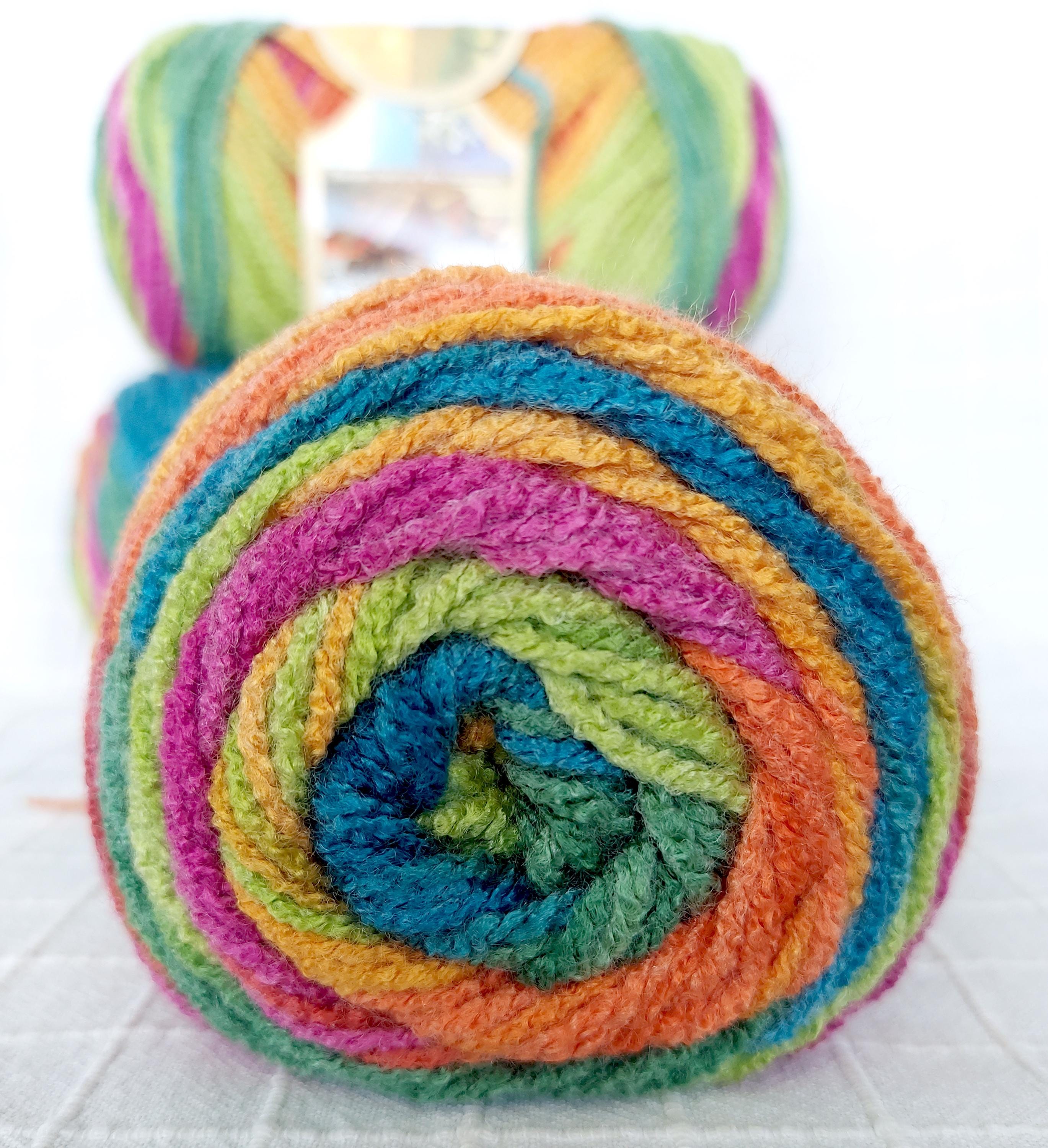 Rainbow Variegated Yarn for Crochet & Knitting Projects, Colorful Self ...