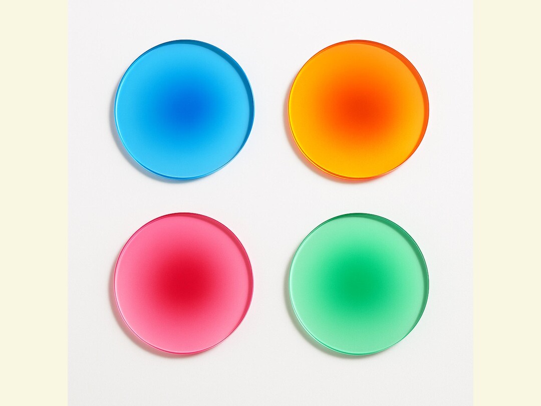 Colorful Ombre Drink Coasters Set - Acrylic Gradient Coaster Set for ...