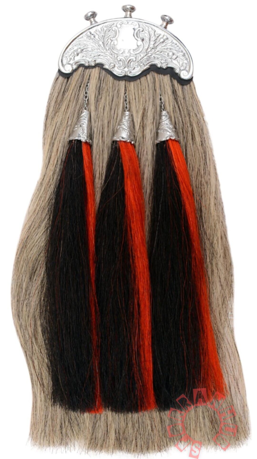 Original Scottish Long Horse Hair Real Leather Sporran With Chrome ...