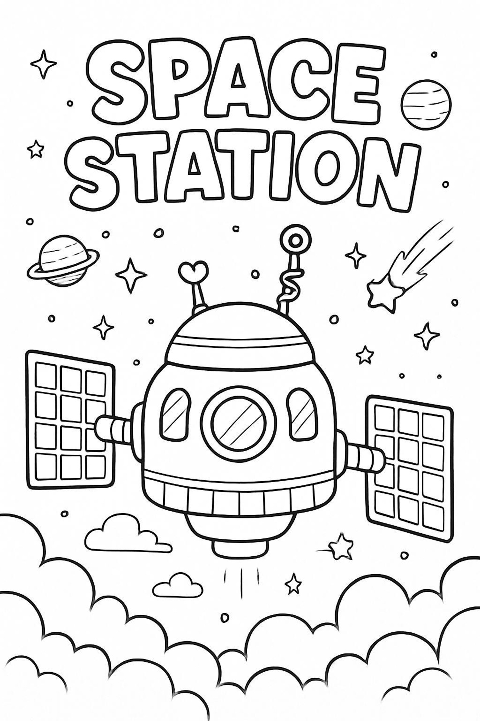 Space Colouring Book - Etsy