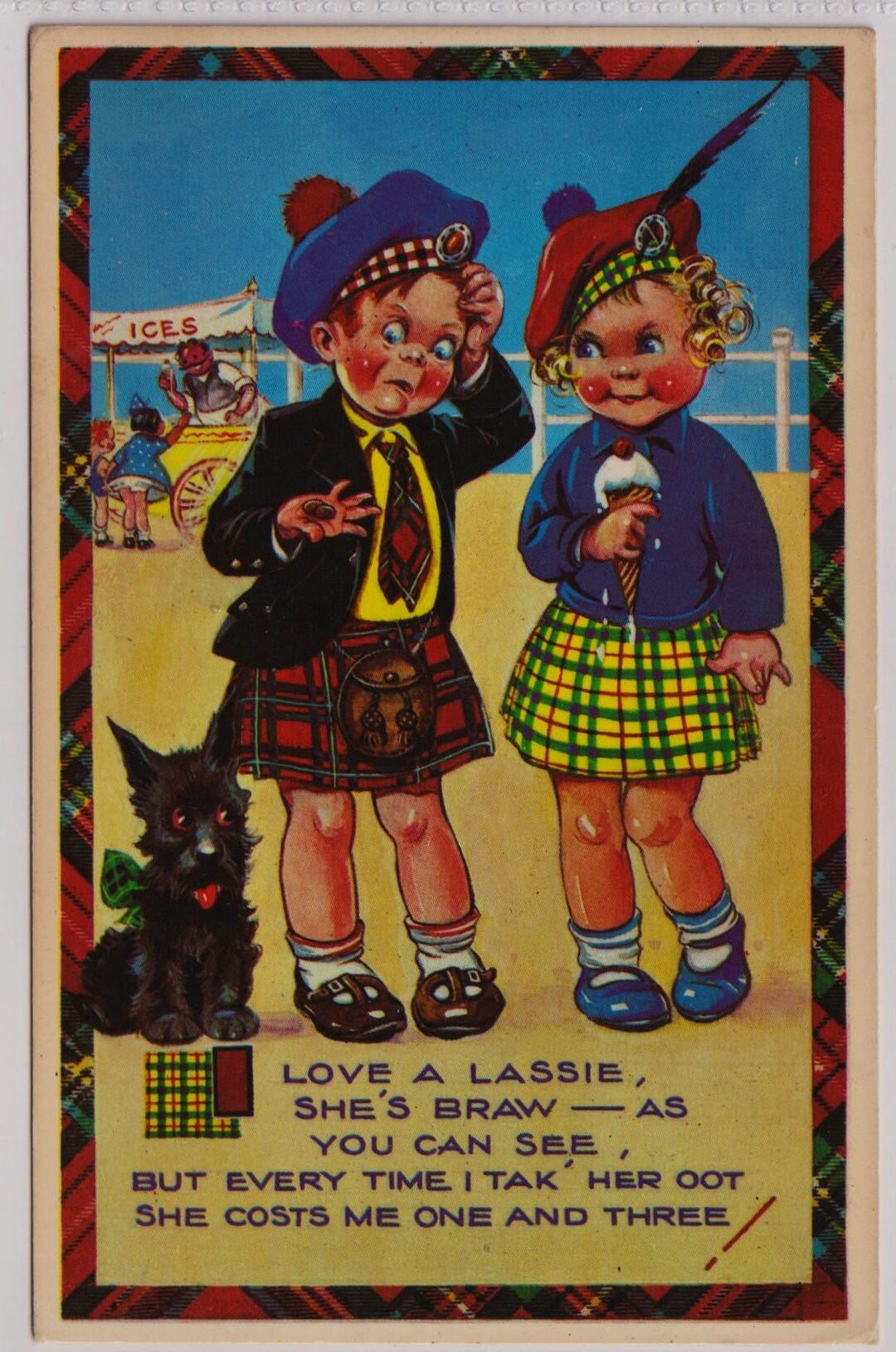 Vintage Artist Scottish Comic Postcard, I Love a Lassie, C1950 - Etsy