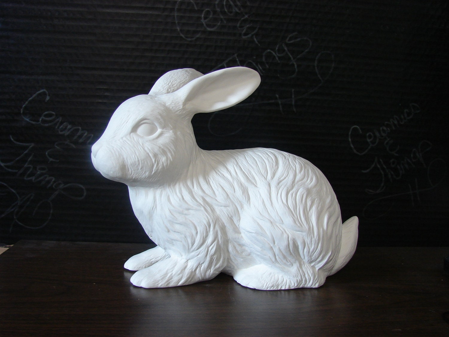 Ceramic Bisque - ( Large Sitting Down Rabbit ) U-PAINT