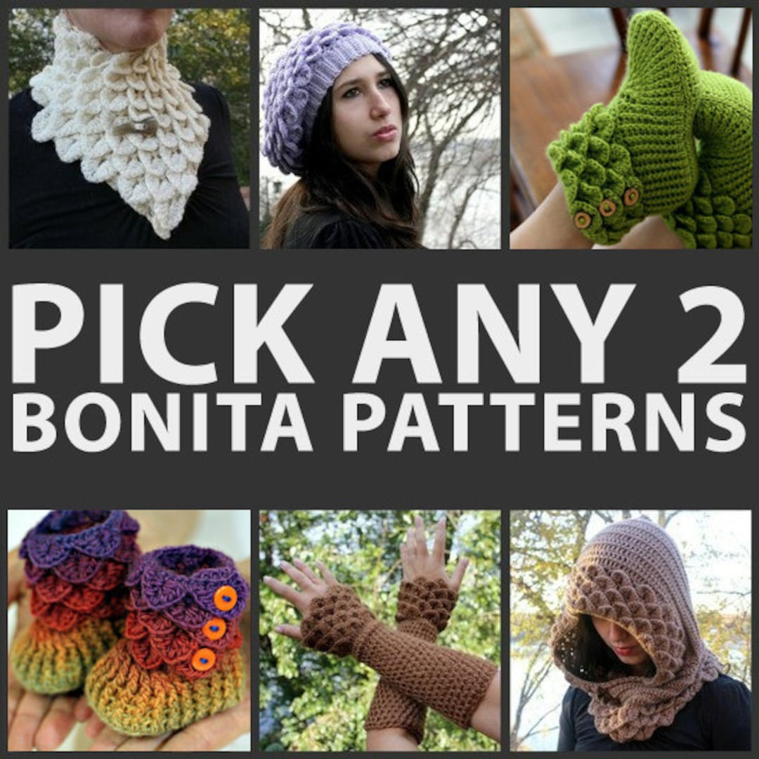 CROCHET PATTERN: Any Combination of 2 Bonita Patterns (bundle ...