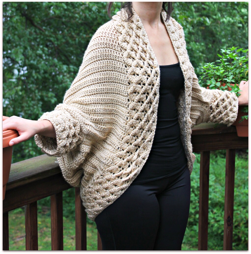 CROCHET PATTERN: Crocodile Stitch Cardigan Small to 5X | Etsy