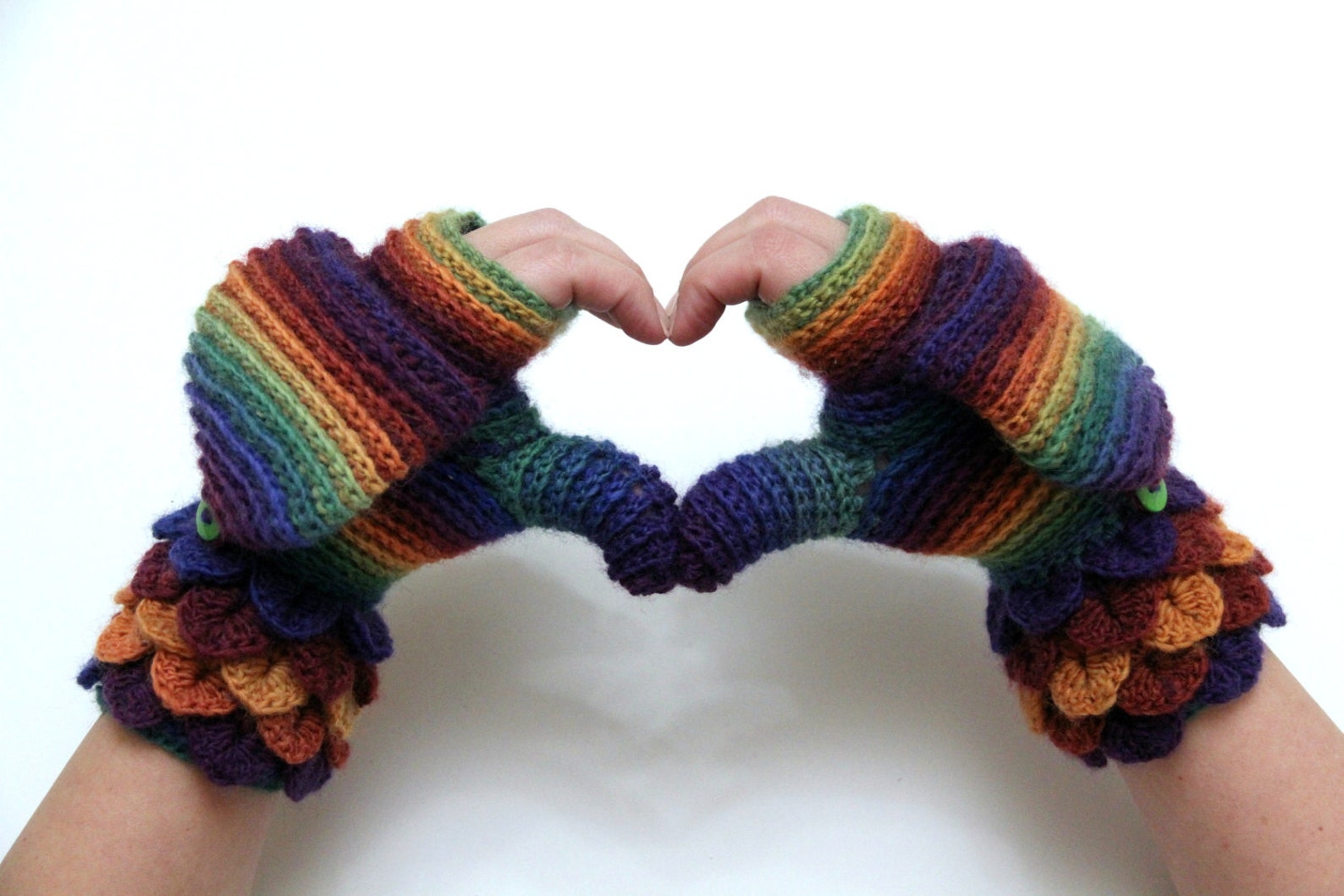 Dragon Crocodile Stitch Convertible Mittens - Etsy