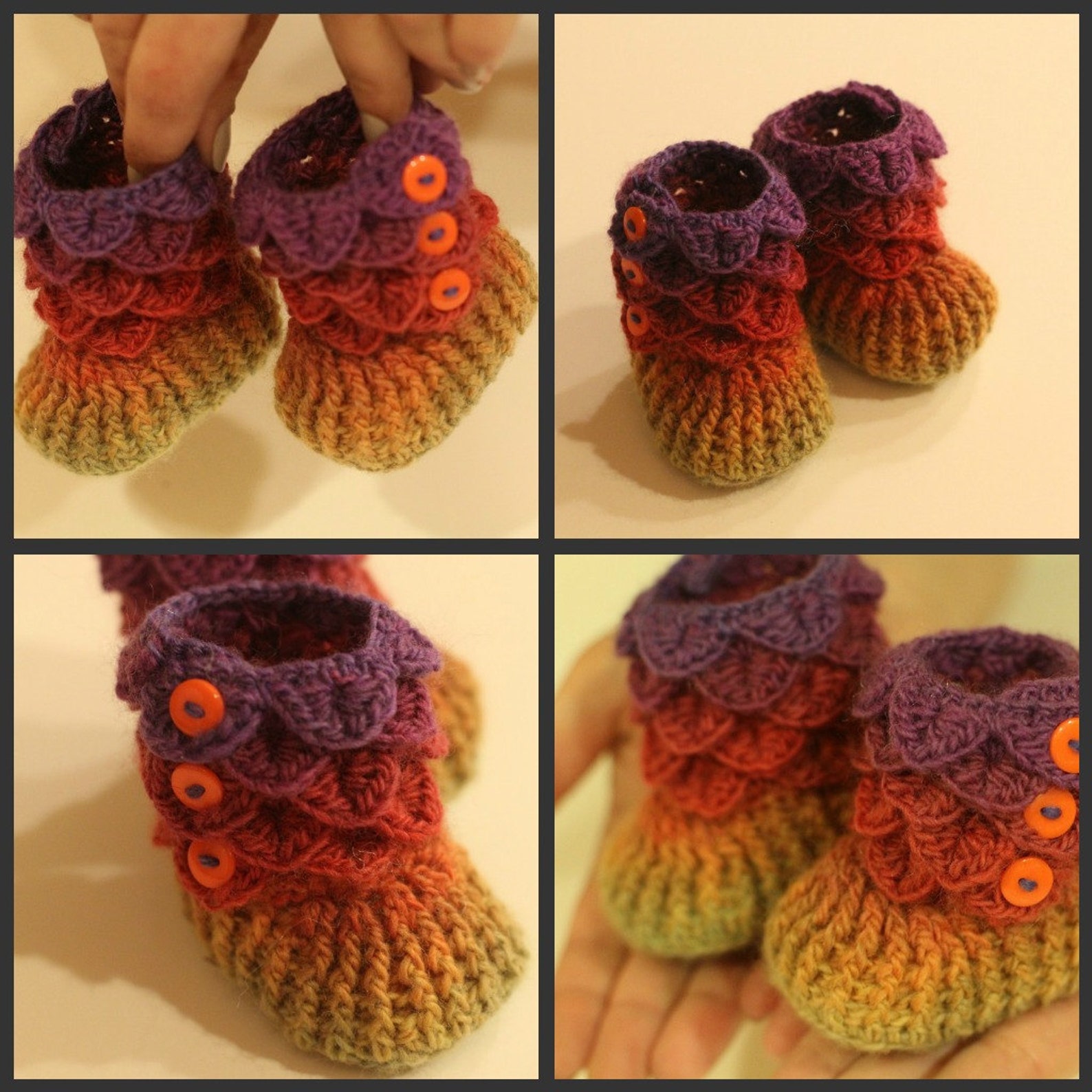 Crochet PATTERN Crocodile Stitch Booties (baby Sizes) - Permission to ...