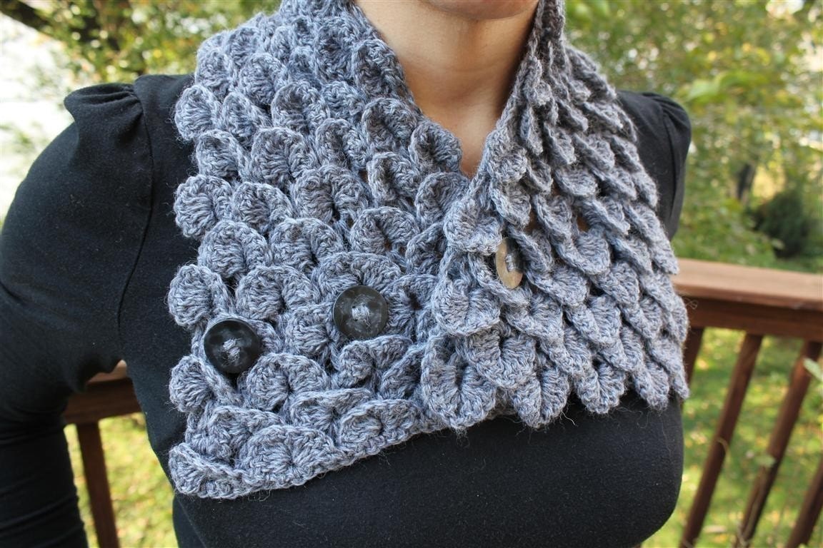 Crocodile Stitch Neckwarmer - Crochet PDF Pattern - Permisison to Sell ...