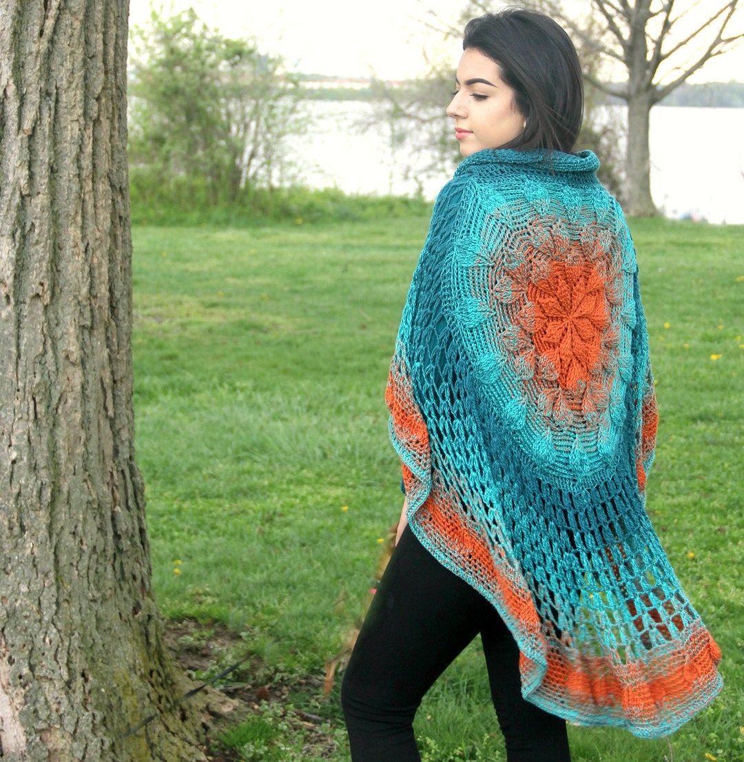Embossed Crochet Circular Poncho Crochet Pattern - Etsy