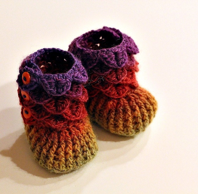 Crochet PATTERN Crocodile Stitch Booties (baby Sizes) - Permission to ...