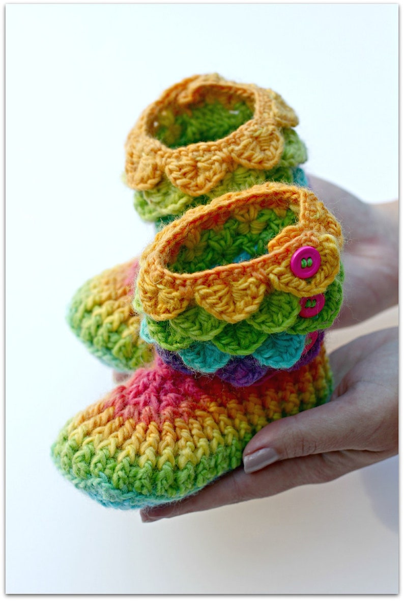 CROCHET PATTERN: Dragon Crocodile Stitch Boots child Sizes - Etsy Canada