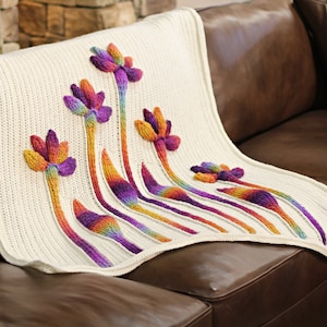 CROCHET PATTERN - Embossed Flora Throw - Embossed Crochet Technique ...
