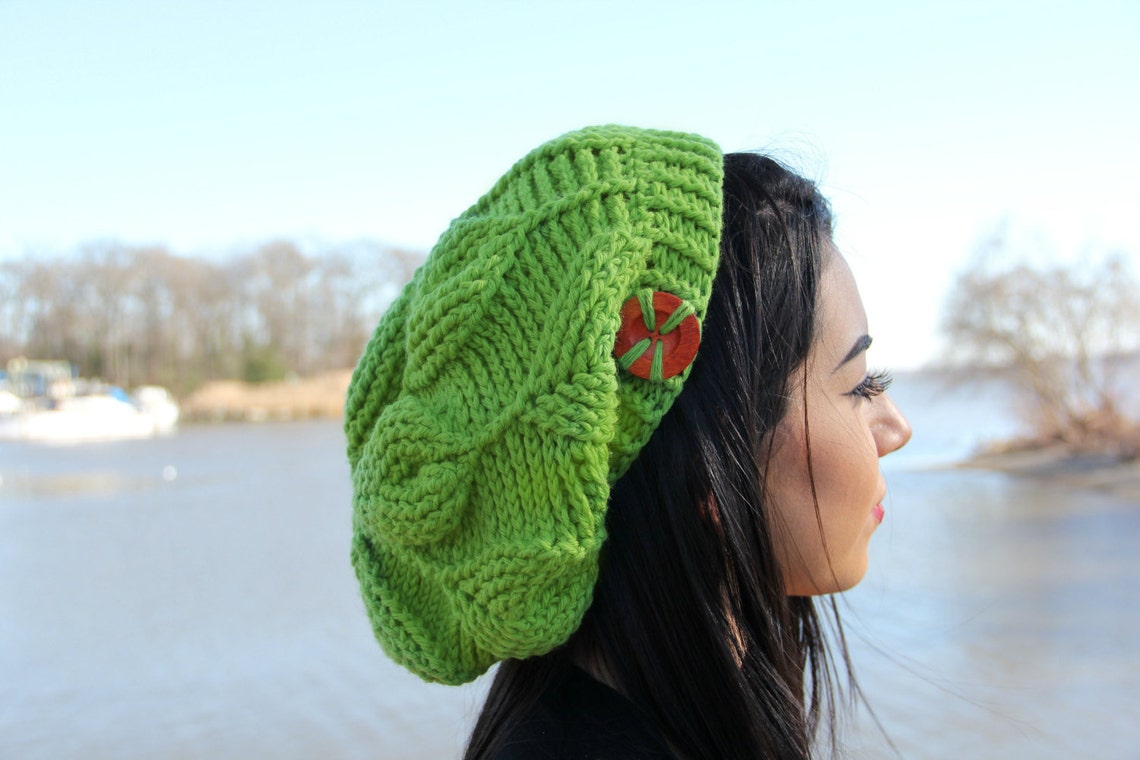 CROCHET PATTERN: Embossed Leaves Slouch Hat - Permission to Sell ...