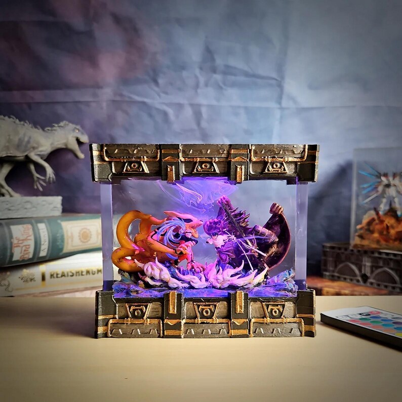 Naruto Kurama Vs Sasuke Susanoo Resin Lamp, LED Anime Night Light, Epic ...