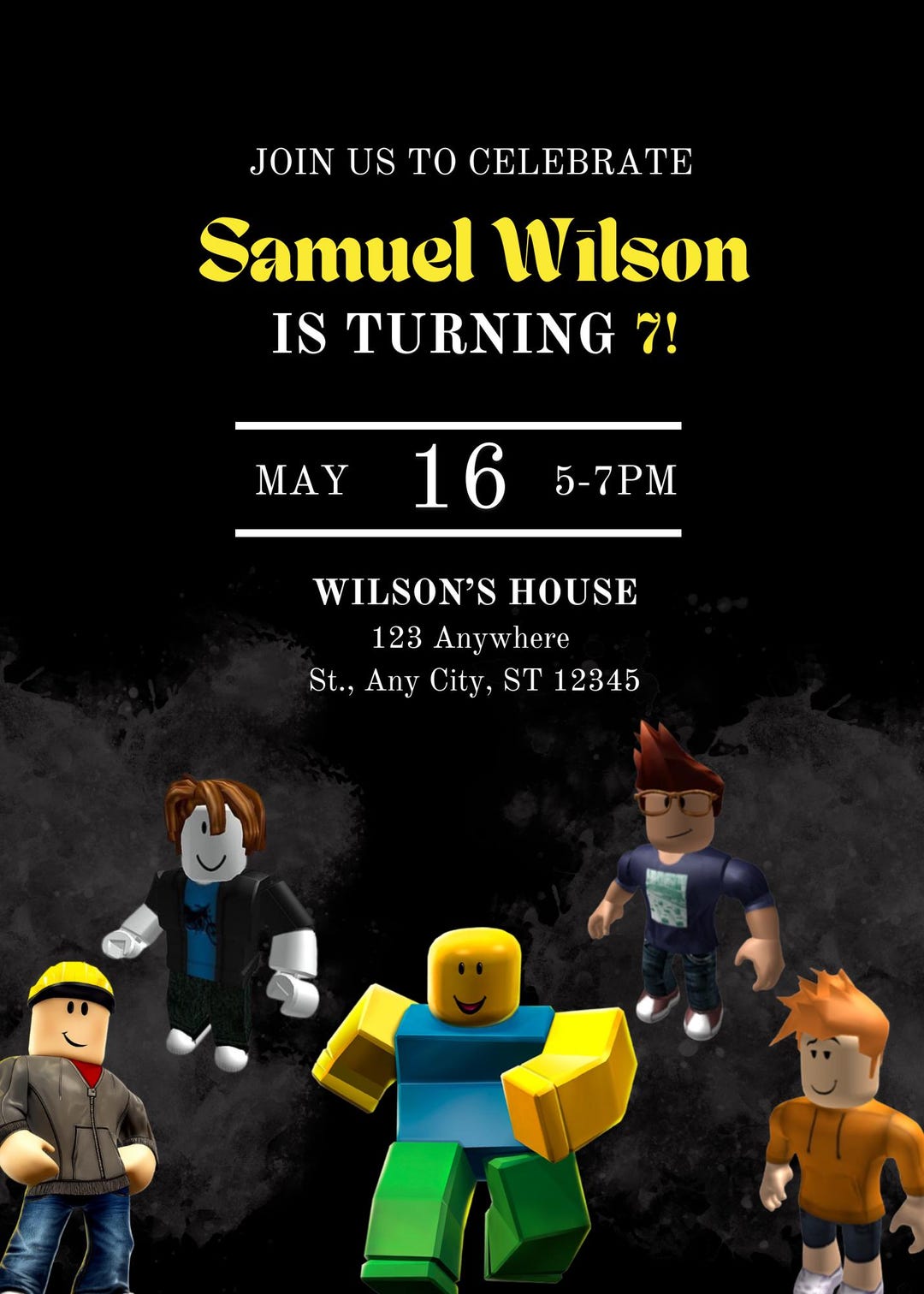 Editable Roblox Party Invitation | Instant Download Game Birthday ...